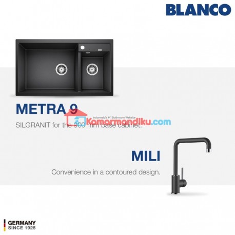 BLANCO Metra 9 Silgranit + BLANCO Mili Silgranit Mixer Taps ...