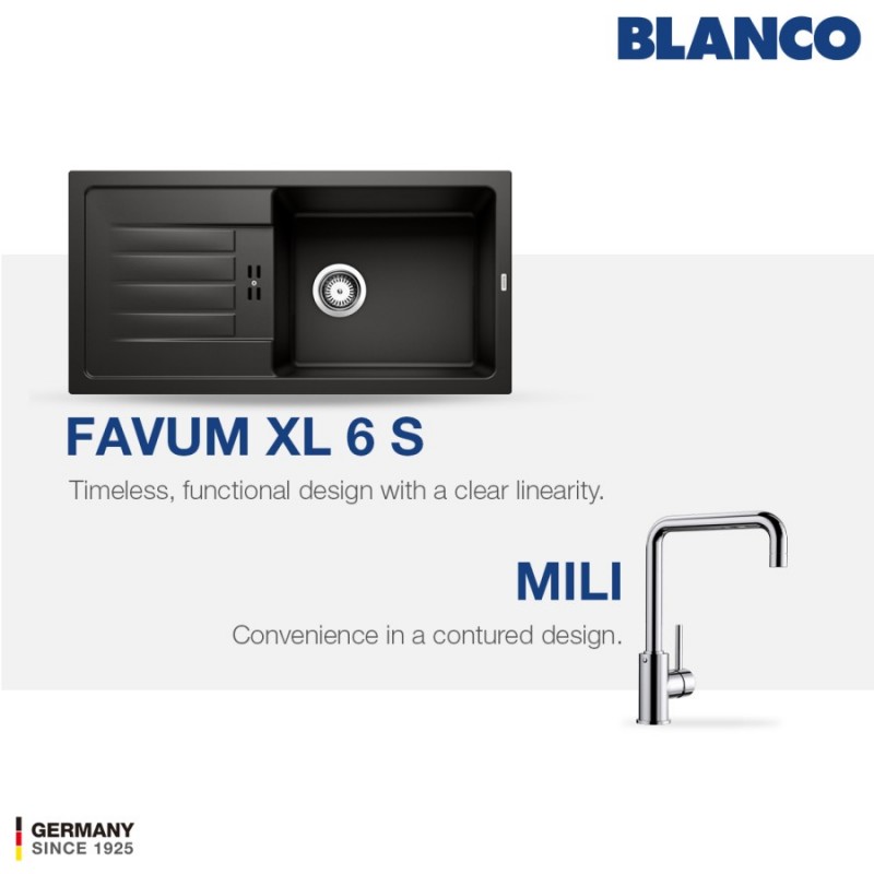 BLANCO Favum XL 6S Silgranit Kitchen Sink + Blanco Mili Chrome ...