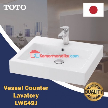 TOTO Wastafel atas meja LW649CJ Complete Set + Kran TX109LD - Toko ...